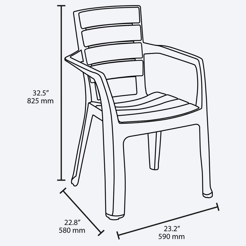 Combo Comedor Barú 1 Mesa 4 Sillas Con Brazos