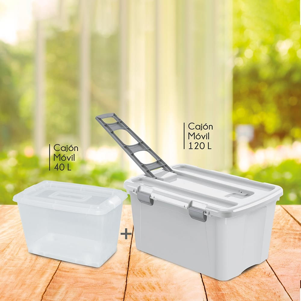 Combo Organizador (1 Cajón Móvil de 40 Lt + 1 Cajón Móvil de 120 Lt)