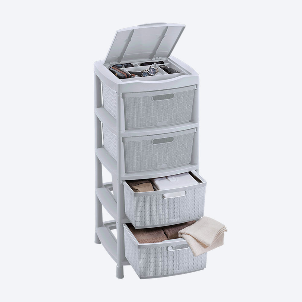 Combo Organizador - Armario Ropa Barú y Gavetero Fique con 4 Gavetas ...